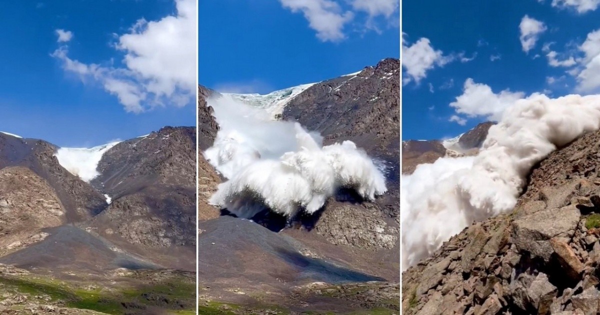 Video estremecedor: un turista quedó en medio de una avalancha mientras ...