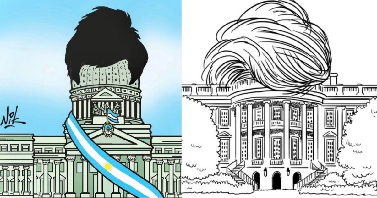 El asombroso parecido entre un dibujo de Nik por la asunción de Milei y ...