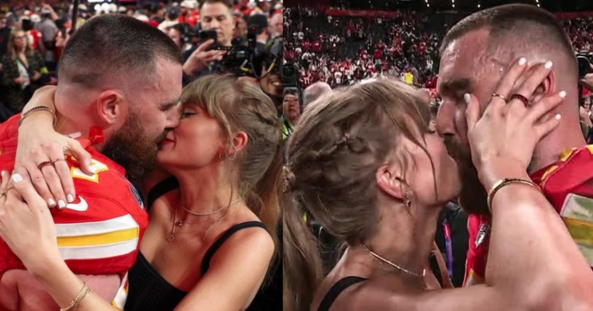 Super Bowl: el tremendo beso de Taylor Swift y Travis Kelce tras la victoria de Kansas City ...