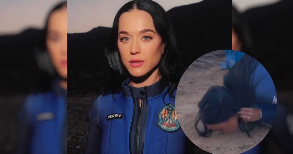 Katy Perry viajó al espacio en un vuelo de Blue Origin, volvió y besó ...