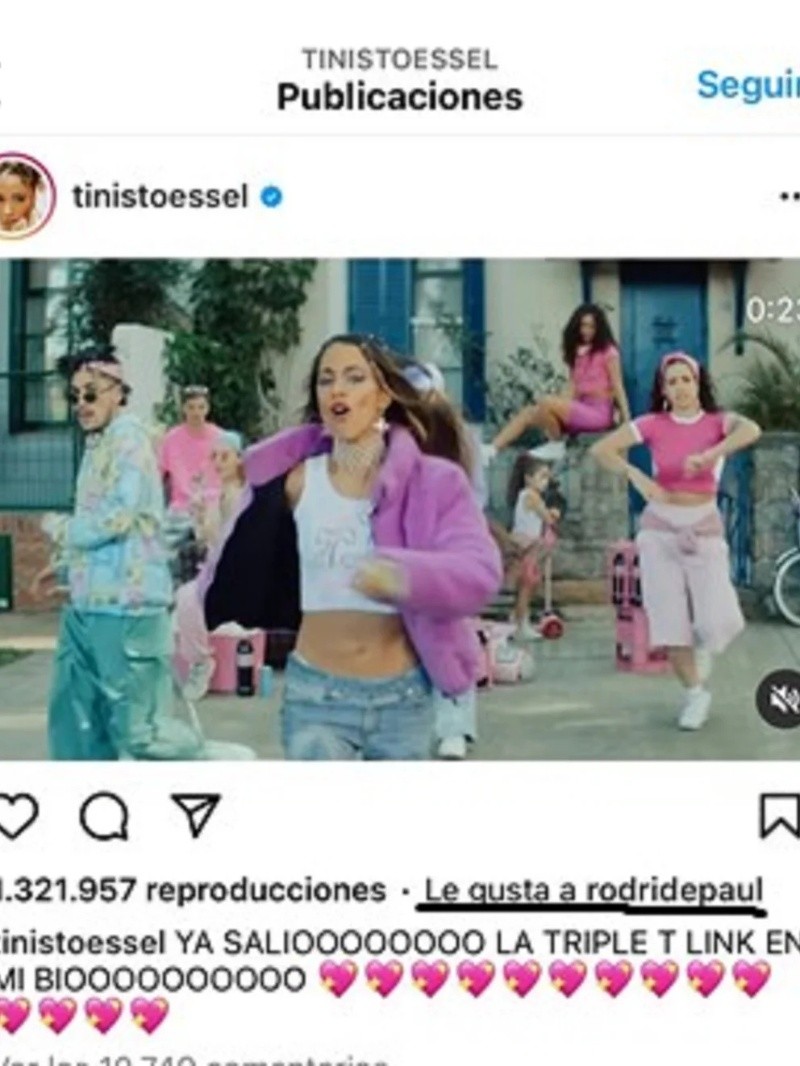 Tini Stoessel presentó su nueva canción "La Triple T" y Rodrigo De Paul no se lo perdió | Rosario3